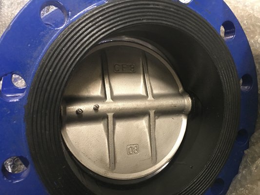 Rubber Seal Double Flanged Butterfly Valve Pneumatic Operated With API 609 Standard