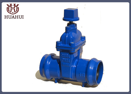 PVC Pipe Socketed Resilient Seated Gate Valve Blue Color For Sewage Treatment