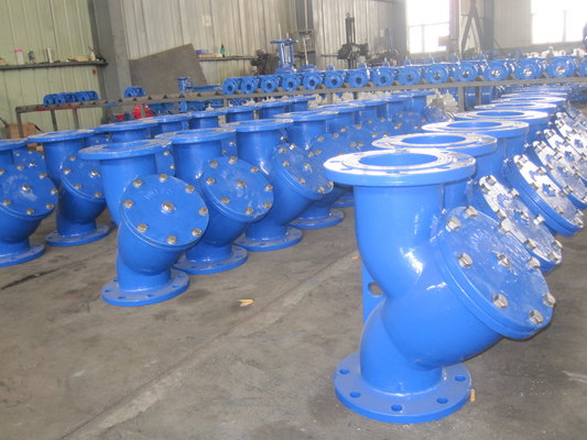Ductile Iron Y Type Strainer Blue Color With Ss316 Screen DIN Standard
