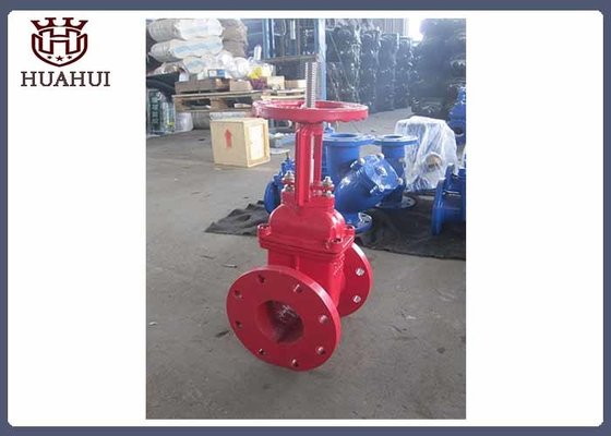Rising Stem Resilient Seated Gate Valve Plat Face Flange Red / Blue Color