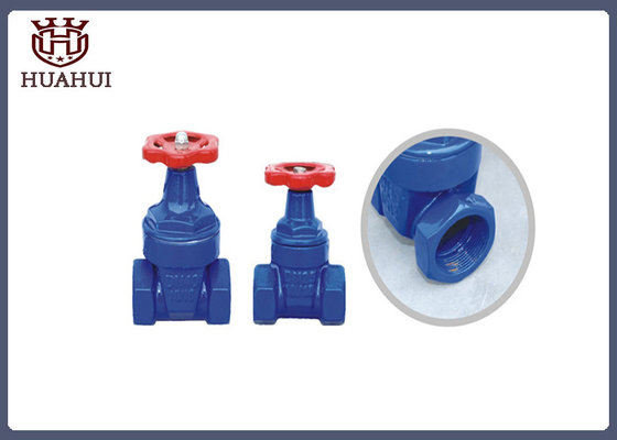 Resilient Seated BSPT Screwed Gate Valve , Cast Iron Gate Valve With Red Handwheel