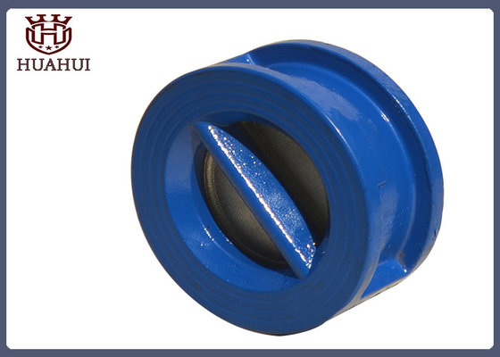 Wafer Type Flanged Check Valve Blue Color Stainless Steel Stem Cast Iron Disc