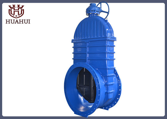 DN1200 Resilient Seated Gate Valve With Gearbox Type SS410 Stem DIN3352 Standard