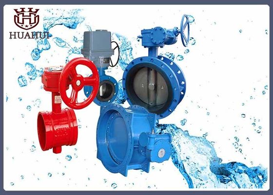 Flange Water Butterfly Valve Gearbox Type , SS304 Disc 48 Inch Butterfly Valve