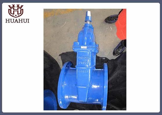 Double flange gate valve resilient seated gate valve stainless steel stem