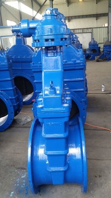 Double flange gate valve resilient seated gate valve stainless steel stem