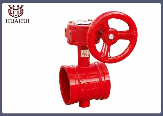 Wafer Type Grooved End Butterfly Valve , Worm Gear Automated Butterfly Valve