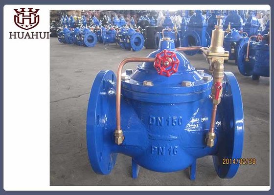 Blue Color Water Pressure Reducing Valve Manuel Operation With BS4504 Standard