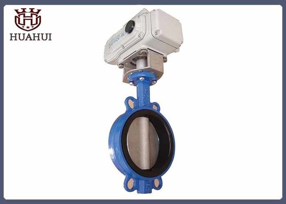 Blue Color Motor Operated Butterfly Valve , Electric Butterfly Valve For Gas Industry