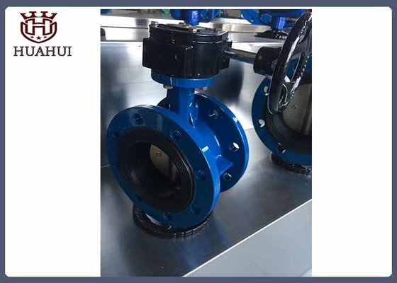 Motor Operated Flanged Butterfly Valve Ss420 Stem Blue Color For Food Industry