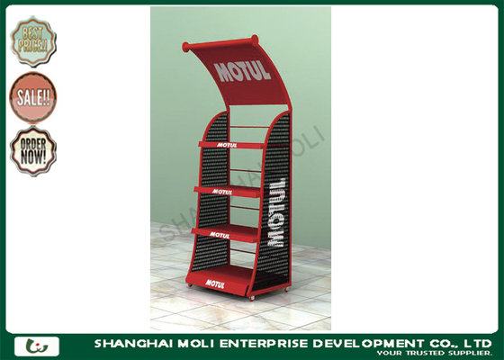 China Promotion displays floor metal displays racks oil and motor lubricant displays in supermarket distributor