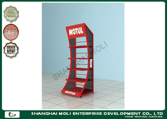 China Motor lubricant displays in supermarket promotion displays floor metal displays racks distributor