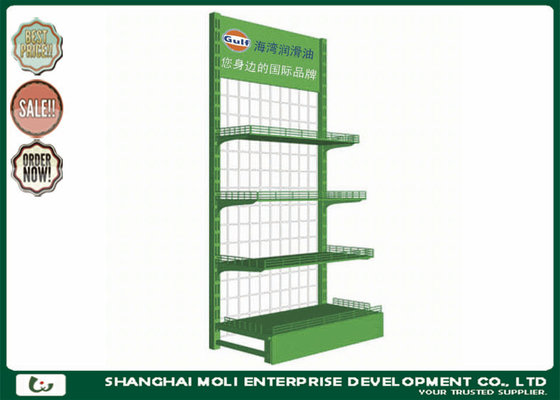 China Gas Station Fuel oil can display rack wire mesh display stands  OEM & ODM distributor