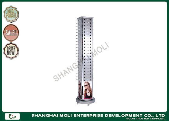 China Movable square shape eyeglasses display rack with wheels for shops , showroom distributor