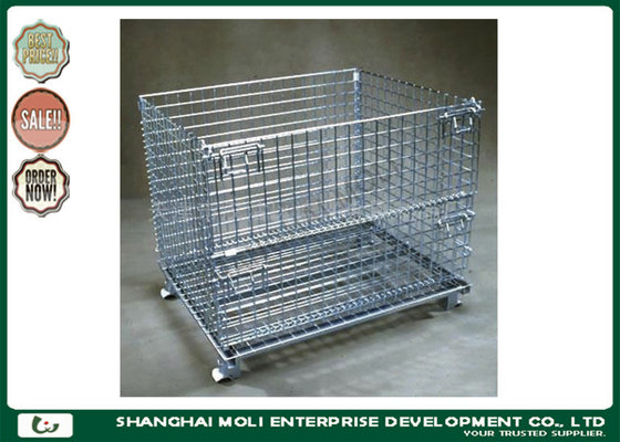 China Rolling Stainless Steel Wire Storage Containers For Warehouse OEM / ODM distributor
