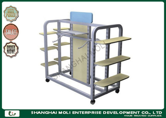 China Custom Supermarket , Retail Garment Racks / clothing display shelves coating distributor