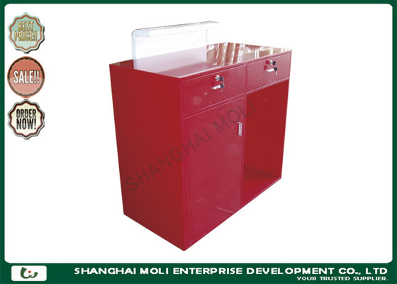 China Modern Eco - friendly Store Front Counter Furniture Red Color , retail front counter distributor