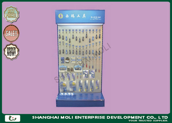 China Retail store Tool Storage Rack hanging shelf Metal structure with digital printing distributor