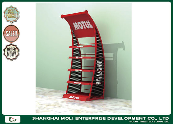 China Pop Five Layer Metal Steel Displays For Oil Lubricant / Free Standing Metallic Displays distributor
