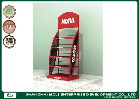 China 4 Tier Auto Store Oil Display Rack Floor Lubricating Metal Stand Display distributor