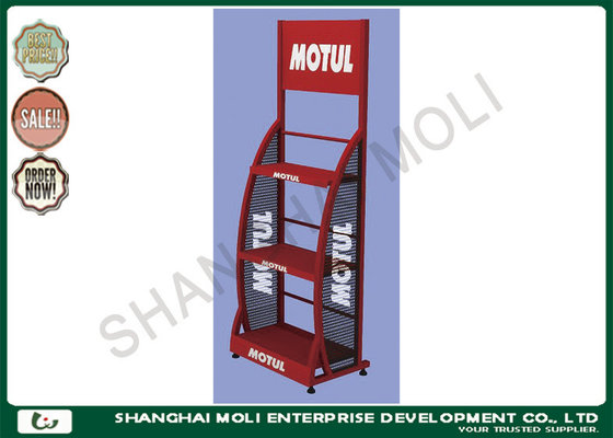 China Retail Unique Wine Display Rack , 3 Shelves Metal Flooring Display Stands distributor
