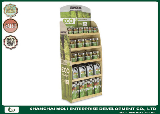 cheap Four Tier Wooden Display Rac Floor Award High Hardness Good Process Ability