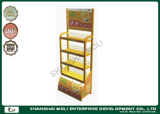 cheap Shop supermarket display shelf , metal 4 tier display rack for energy drink display