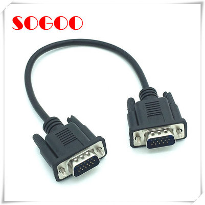 VGA Panel Mount Extension Cable 0.3M DB15 Male To DB15 Male OEM / ODM Accept