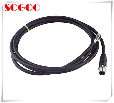 Industrial Custom Cable Assemblies 15ft Shielded Patch Cord With M12 8 Pin Male Connector
