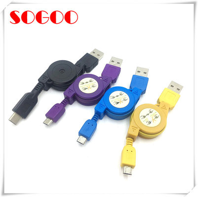 Type C Retractable Cable Assembly Fast Charging For Huawei Samsung Data Sync