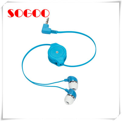 LOGO Printed Retractable Cable Assembly Retractable Earphone Cable For Mobile Phone