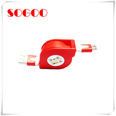 3 In 1 Retractable USB Cable Gifts Flexible TPE Data And Charging Line