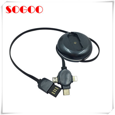 OEM Available Retractable Cable Charger , Data 8 Pin USB Charger For IPhone