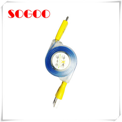3 In 1 Retractable USB Cable Gifts Flexible TPE Data And Charging Line