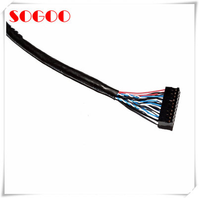 Free Sample Custom Cable Assemblies , LVDS Cable Assembly 20 / 40 Pin LCD Connector