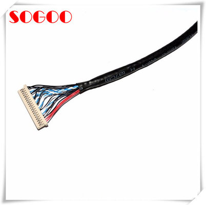 Free Sample Custom Cable Assemblies , LVDS Cable Assembly 20 / 40 Pin LCD Connector