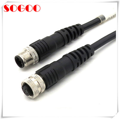 Custom M12 IP67 Waterproof Cable Assembly , Molding Cable Assembly 6 Core Spiral Cable