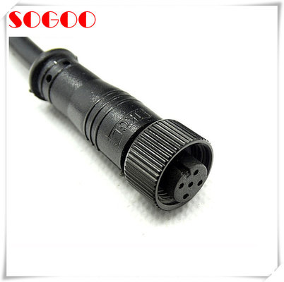 Custom M12 IP67 Waterproof Cable Assembly , Molding Cable Assembly 6 Core Spiral Cable