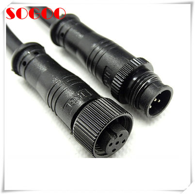 Custom M12 IP67 Waterproof Cable Assembly , Molding Cable Assembly 6 Core Spiral Cable