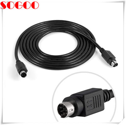 RS232 Panel Mount Cable DB9 Male To 9 PIN Mini DIN Cable For Mitsubishi FX / EView MT54