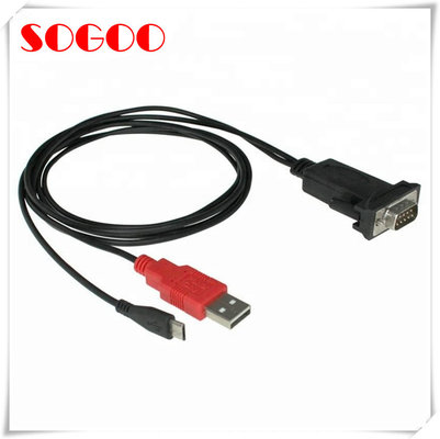 Micro USB To RS232 DB9 Serial Adapter , DB9 To DVI Adapter Customized Length