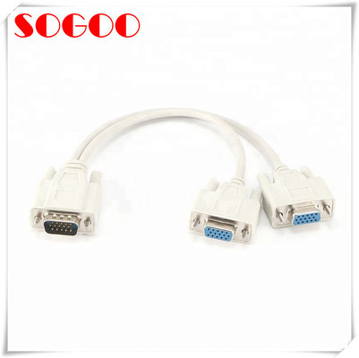 DB15 VGA Male To 2x DB15 VGA Female Splitter Cable For Microphone Audio