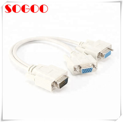 DB15 VGA Male To 2x DB15 VGA Female Splitter Cable For Microphone Audio