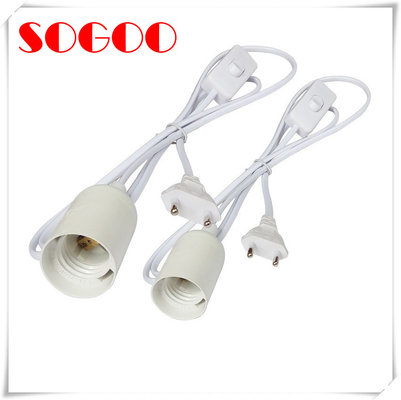 Pendant LED Bulb Power Cord Assembly E27 Lamp Bases EU Plug With Inline Switch