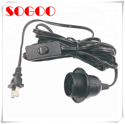 Pendant LED Bulb Power Cord Assembly E27 Lamp Bases EU Plug With Inline Switch