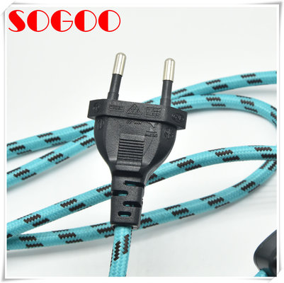 2.5 A 250v Power Cord Length Customized With Inline Switch / Stopper Strain Relief