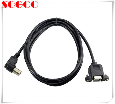Custom Panel Mount Cable Speed USB 2.0 B Female Panel Mount To B Male Right Angle