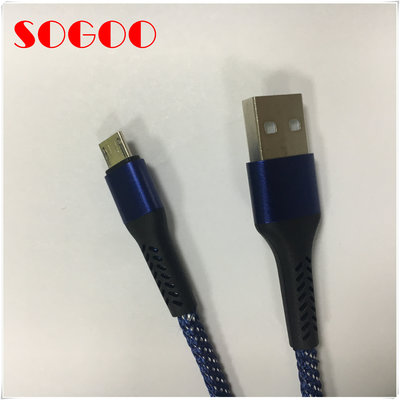 Custom Printed Usb2.0 To Micro Usb Cable Flat Short Braided For Mobile Phone