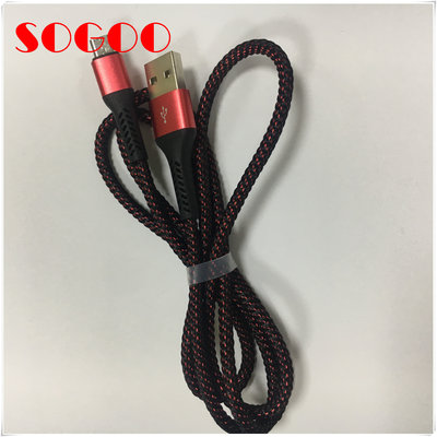 Custom Printed Usb2.0 To Micro Usb Cable Flat Short Braided For Mobile Phone