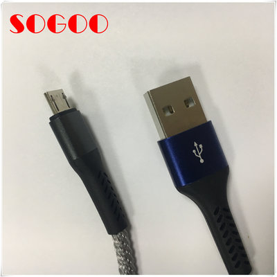 Custom Printed Usb2.0 To Micro Usb Cable Flat Short Braided For Mobile Phone